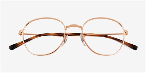 Ray Ban Rb6509 Round Rose Gold Frame Eyeglasses Eyebuydirect