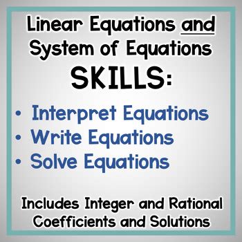 FREE Algebra 1 Linear Equations And Systems Review Task Cards By Miss