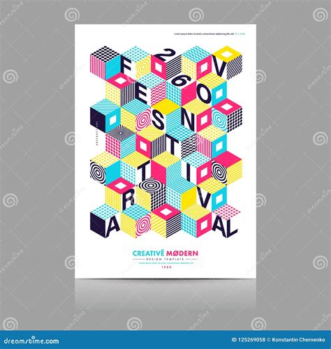 Multipurpose Flyer Template Layout Design With Geometric Element Cartoon Vector Cartoondealer