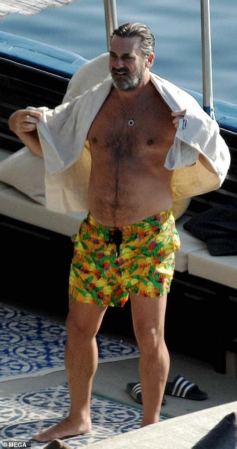 Jon Hamm 50 Dons Tiny Shorts With Bikini Clad Anna Osceola 33