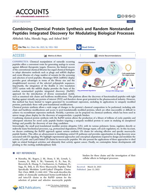 Pdf Combining Chemical Protein Synthesis And Random Nonstandard