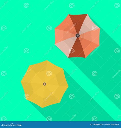 Vector Illustration Of Parasol And Shadow Icon Collection Of Parasol