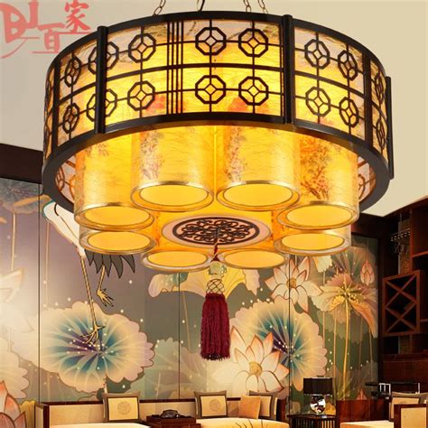 新中式吊灯酒店包厢大厅大吊灯中国风羊皮灯仿古典风格餐厅客厅灯虎窝淘