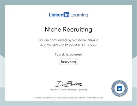 vaishnavi shukla on linkedin certificate of completion