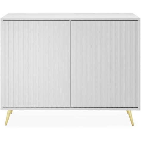 SELSEY BELLO BUFFET AVEC FAÇADES À LAMELLES 104 CM BLANC AVEC