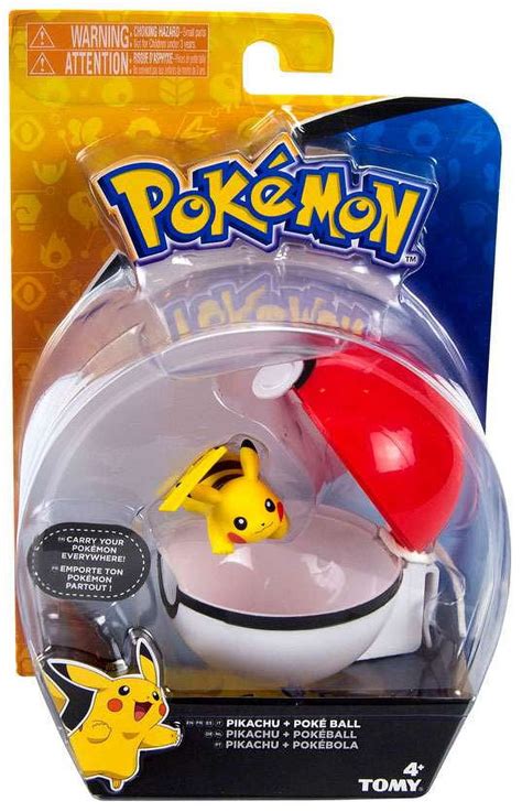 Pokemon Clip N Carry Pokeball Pikachu And Poke Ball Figure Set Laying Down Smiling Walmart