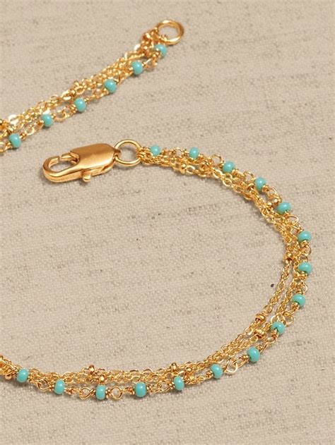 Turquoise And Gold Layered Bracelet By Aureus Argent Banana Republic