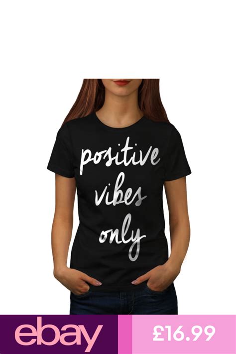 Wellcoda Positive Vibes Womens T Shirt Freedom Casual Design Printed