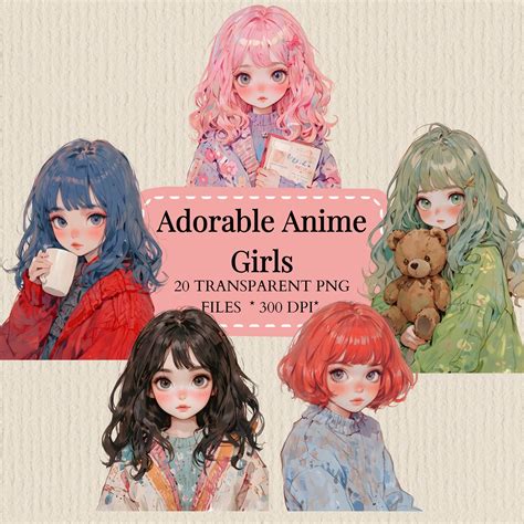 Pastel Anime Girls Clipart Kawaii Anime Girl Png Cute Anime Digital