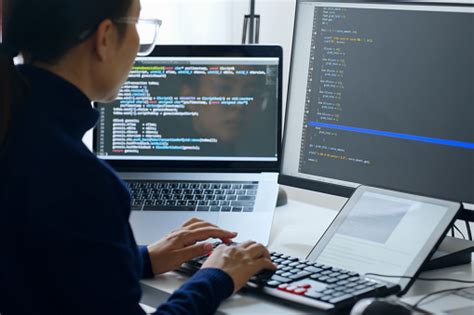 Young Asian Woman Developer Programmer Software Engineer It Support ...