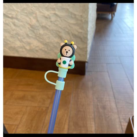 Starbucks Cartoon Cute Straw Dust Plug Silicone Straw Cap Straw Plug Non Disposable Recyclable