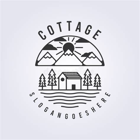 Forest Cottage Logo Tourism Cabin Icon Symbol Vector Illustration