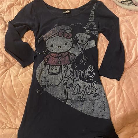 Navy Hello Kitty 1 3 Arm Length Shirt It Fit Me And Depop
