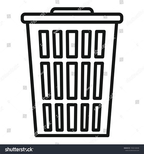 Garbage Bin Icon Outline Garbage Bin Stock Vector Royalty Free