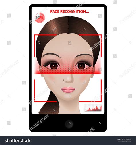Face Recognition Technology Girls Face Scanning Stock Vector Royalty Free Shutterstock