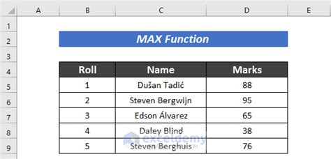 comparison among max vs maxa vs large and min vs mina vs small