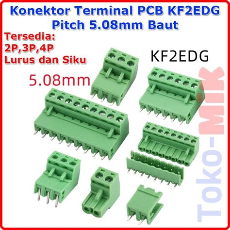 Jual Konektor Terminal Block Baut Skrup Pcb Kf2edg Pitch 508mm 300v