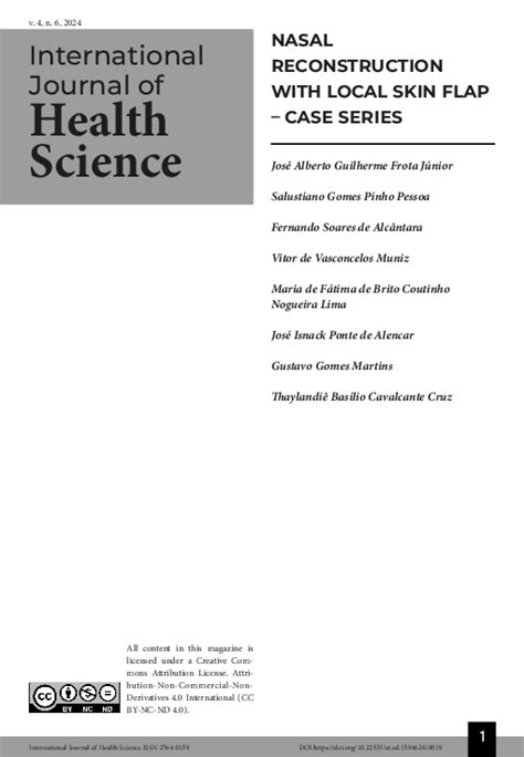 Pdf Nasal Reconstruction With Local Skin Flap Case Series Atena Editora