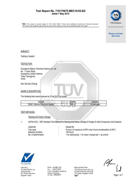Ss621 Tuv Testing Report Full Permission Descargar Gratis Pdf