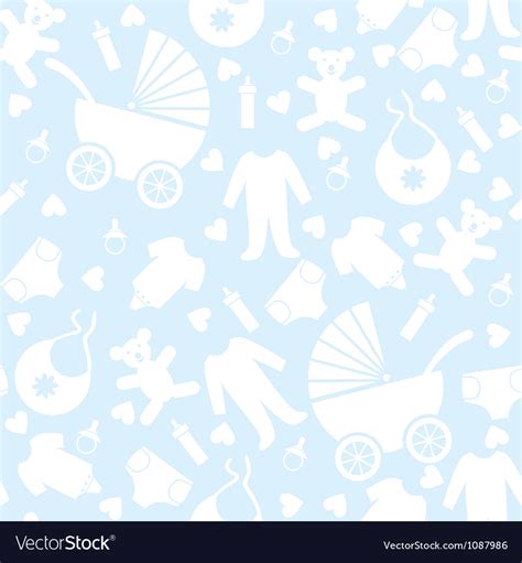 Seamless Blue Baby Background Royalty Free Vector Image