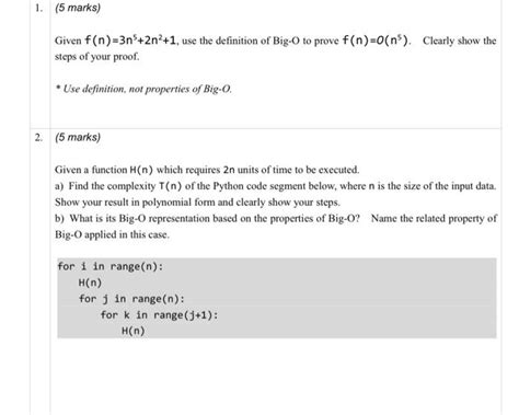 Solved Marks Given F N N N Use The Definition Chegg
