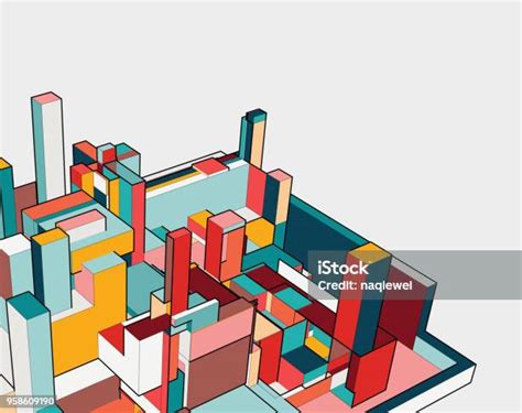 화려한 3d 건물 모델 3차원 형태에 대한 스톡 벡터 아트 및 기타 이미지 3차원 형태 건설 산업 아파트 Istock
