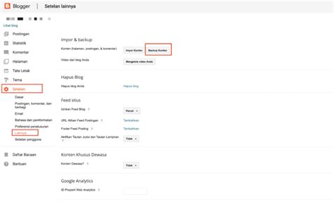 Panduan Backup Artikel Pada Blogger