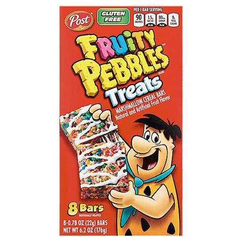 Post Fruity Pebbles Treats Marshmallow Cereal Bars 8 Count 62 Oz