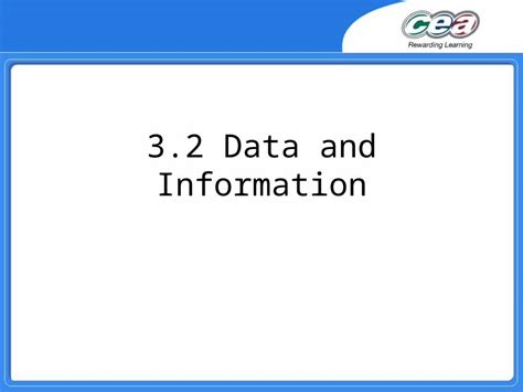 Ppt 32 Data And Information Overview Understand The Difference
