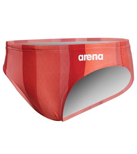 Arena Mens Blended Stripe Brief Swimsuit At