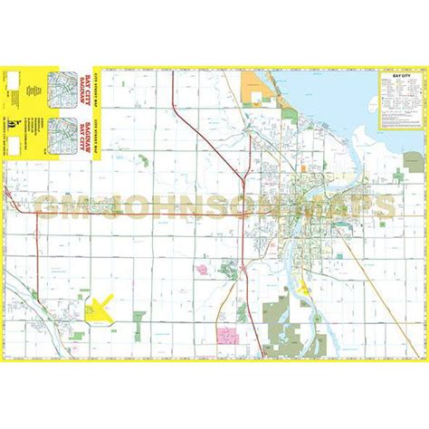 Saginaw Bay City Michigan Street Map Gm Johnson Maps