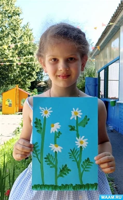 Мастер класс по рисованию тычком «Ромашки на лугу для дошкольников 10
