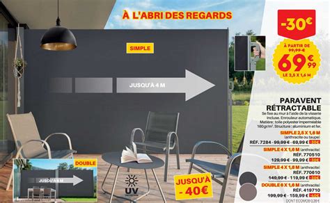 Promo Paravent Rétractable chez Shopix iCatalogue fr