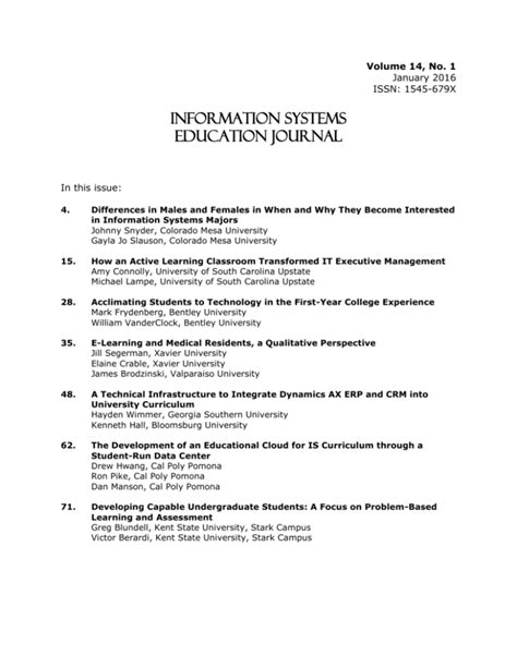 Information Systems Education Journal