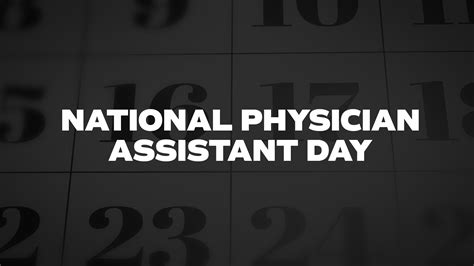 National Physician Assistant Day List Of National Days