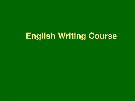 English Writing Course Word