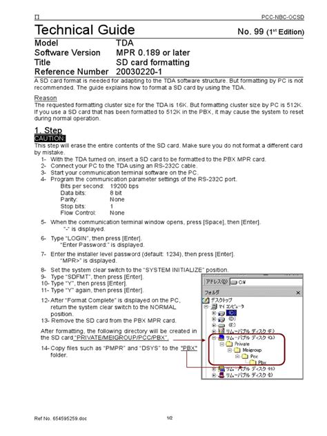 Tda Sd Card Formatting Pdf Directory Computing Computer Data