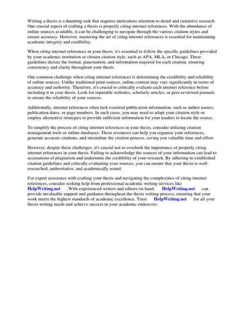 How To Write Internet References In Thesis Pdf Citation Thesis