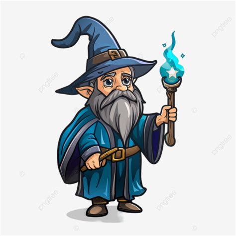 Wizard Cartoon Character Design Mascot Vector Illustration Wizard