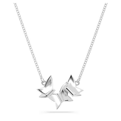 Lilia Necklace Butterfly Blue Rhodium Plated 5662181 Swarovski