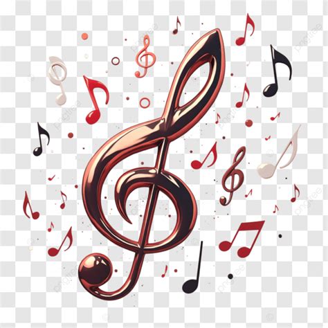 Musical Notes And Treble Clef In Vibrant Colors Symbolizing Melody