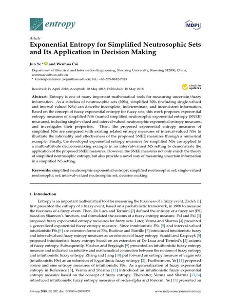 Exponential Entropy For Simplified Neutrosophic Sets And Its