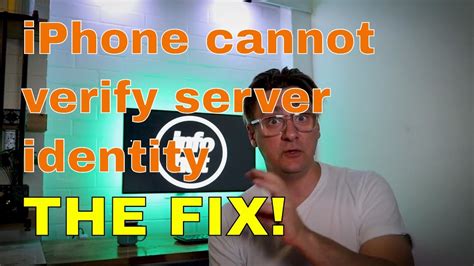 Iphone Cannot Verify Server Identity 2021 Solution Youtube