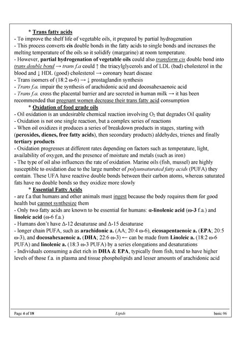 Basic Lipids And Fatty Acids Pt Page Of Lipids Basic Trans Fatty Acids To Improve