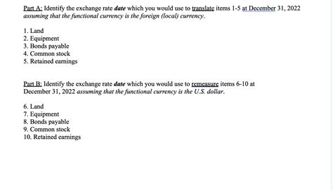 Part A Identify The Exchange Rate Date Which You Chegg