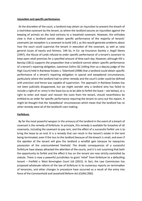 Injunction And Specific Performance Doc 16 Injunction And Specific Performance At The