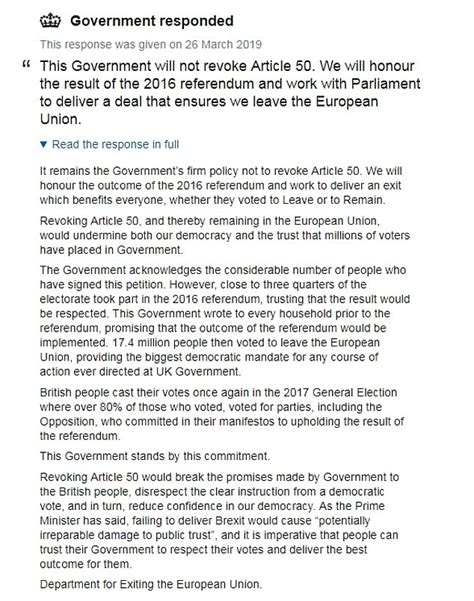 Government Ignores Record Breaking Brexit Petition Daily Mail Online