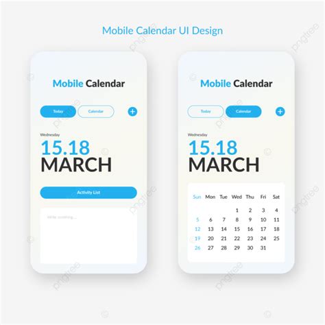 Mobile Calendar App Ui Design Calendar Ui Ui Design App Ui PNG And