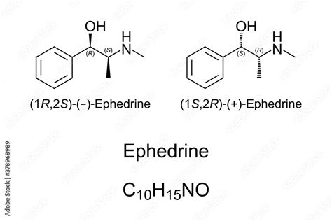 Ephedrine Chemical Structure Medication And Stimulant To Prevent Low