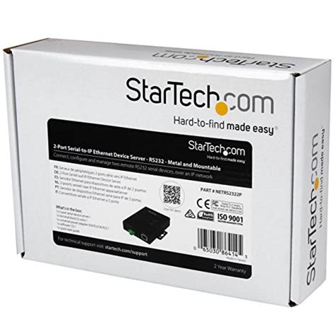 StarTech Serveur de périphériques Ethernet série vers IP ports RS métal et montable